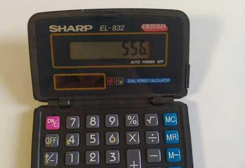 Калькулятор Sharp EL-832 книжка коробка