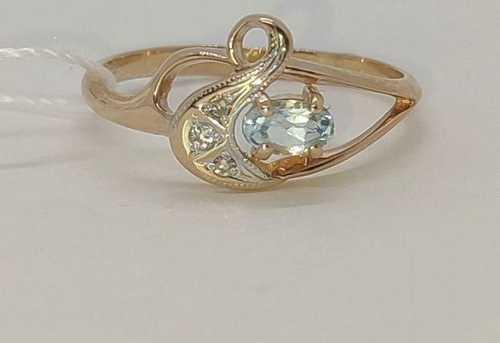Золотое кольцо с фианитами 17,5 размер