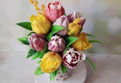Весенний букет тюльпанов. Мыло ручной работы