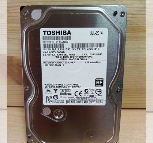 Жесткий диск Toshiba 500Gb 3,5"