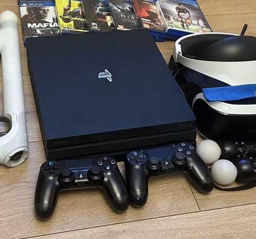 Комплект Sony playstation 4 ps4 pro 1tb + VR + 13