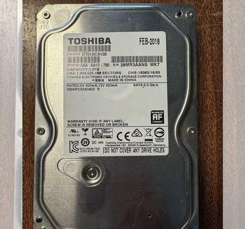 Жесткий диск 1 тб Toshiba DT01 DT01ACA100