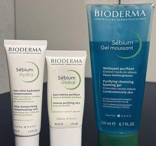 Bioderma sebium крем, гель для умывания