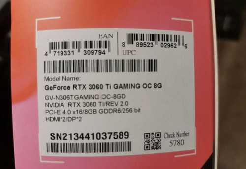 Gigabyte RTX3060ti Gaming OC rev.2.0