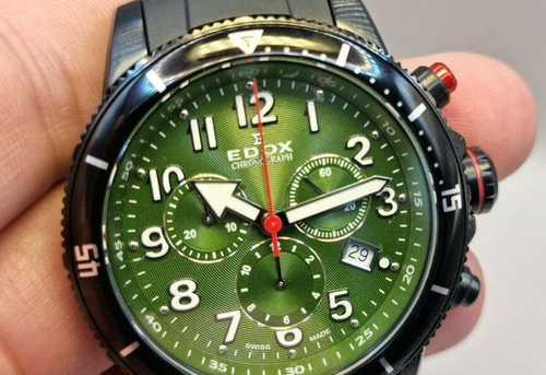 Мужские часы Edox Chronorally S Green 44mm