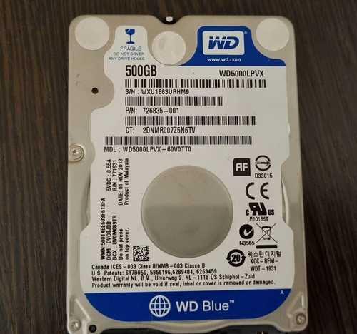 Винчестер HDD SATA Western Digital 500GB