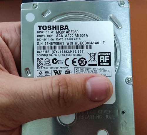 Hdd 500Gb 2,5" Toshiba