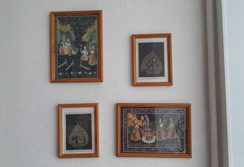 Интерьерные картины в стиле батик. Индия