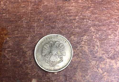 Монета 10 2012 год, заводской брак