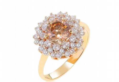 Золотое кольцо эпл Якутские бриллианты
