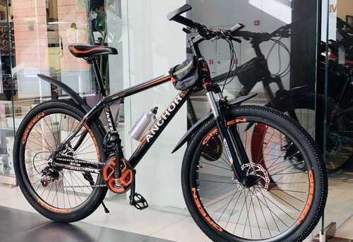 Скоростной велосипед Черно оранжевый новый
