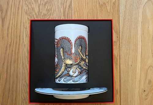 Чашка с блюдцем Дракон Императорский фарфор
