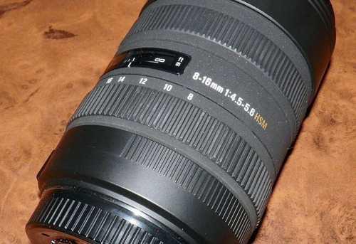 Объектив Sigma 8-16mm f/4.5-5.6 HSM для Canon