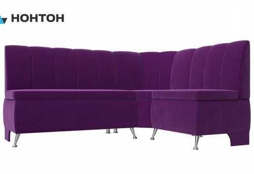 Кухонный угловой диван Кантри микровельвет фиолето