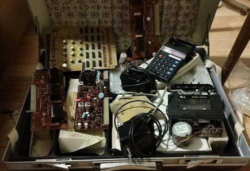 Старая электроника, платы, чипы, бп, калькуляторы