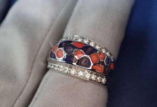 Золотое кольцо с эмалями и бриллиантами Korloff