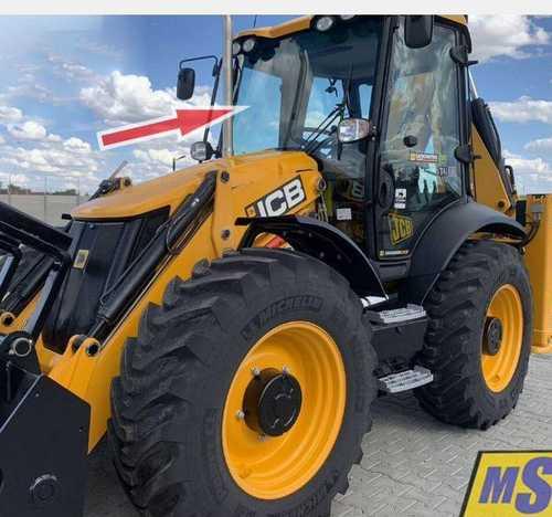 Стекло лобовое верхнее Jcb 3cx-4cх