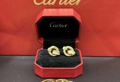 Cartier серьги двойные и кольца тринити love