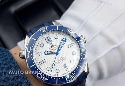 Часы Omega Seamaster Diver белые с синим