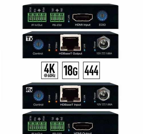 Комплект передачи Key Digital KD-X444S 4K/18G hdmi