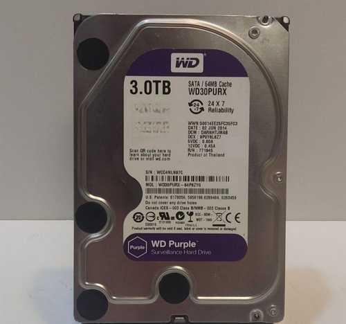 Жёсткий диск 3 Tb WD Purple