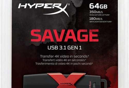 Память USB Flash Kingston HyperX Savage HXS3 64 гб