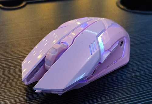 Игровая Розовая мышь Bluetooth 2.4 ггц (флешка)