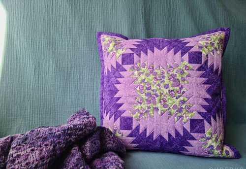 Лоскутная подушка Фиолетовый Цветок