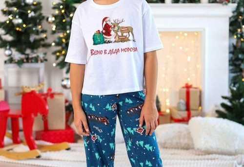 Пижама для девочки в стиле family look Новогоднее