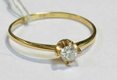 Золотое кольцо с бриллиантом (37460)*