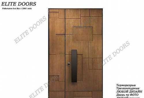 Металлическая широкая входная дверь в дом ED-358