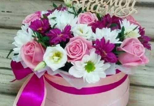 Коробка с цветами цветы и подарки на день рождения