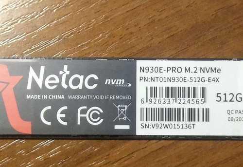 Диск Netac SSD M2 NVMe 512gb на запчасти