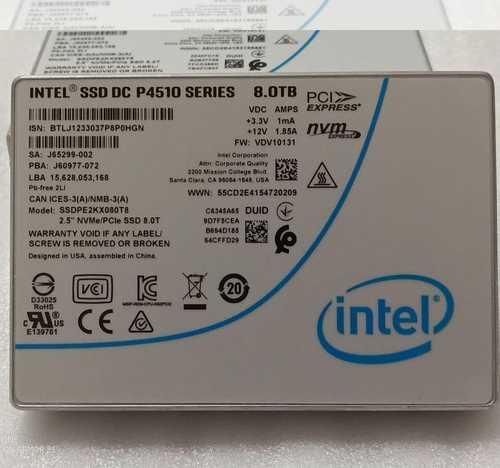 Intel ssdpe2KX080T801 8TB nvme (BAD)