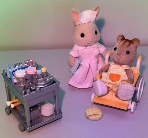 Sylvanian families медсестра больница мебель