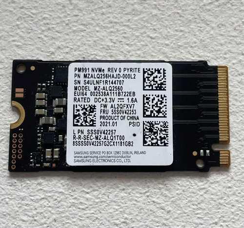 SSD MVMe m.2 Samsung 256Gb SMART 99%