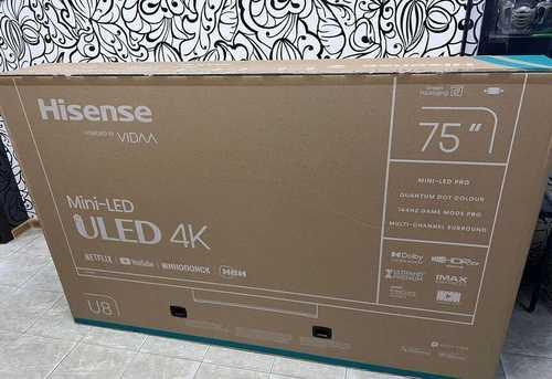Телевизор MiniLed Hisense 75U8KQ 2023 чек гарантия