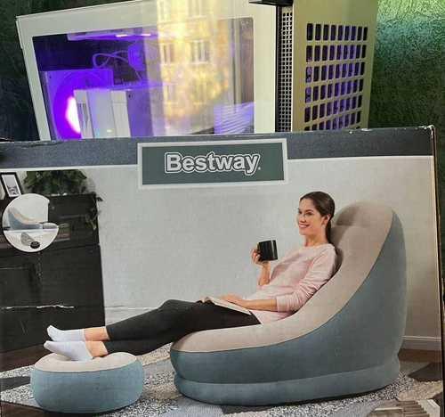 Надувное кресло Bestway "Comfort Cruiser" с пуфико