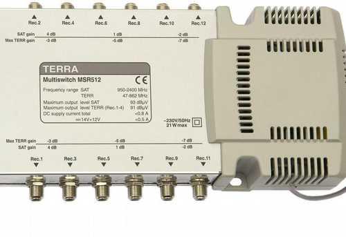 Мультисвитч terra MSR512, 5 входов x 12 выходов