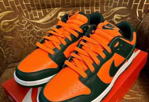 Кроссовки Найк Nike Dunk Low зелено-оранжевые 42