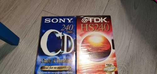 Видеокассеты vhs новые в плёнке sony tdk 240