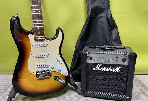 Электрогитара Fender с комбиком Marshall