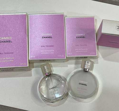 Пустые флаконы и коробки от духов Chance Chanel