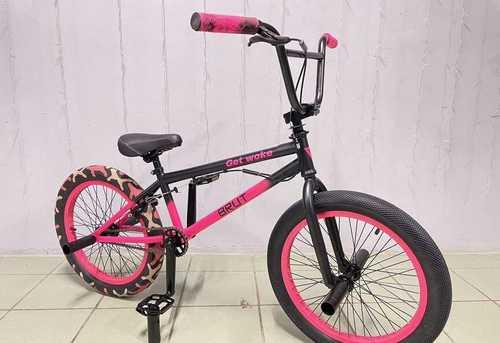 BMX трюковой велосипед bmx 20 розовый черный