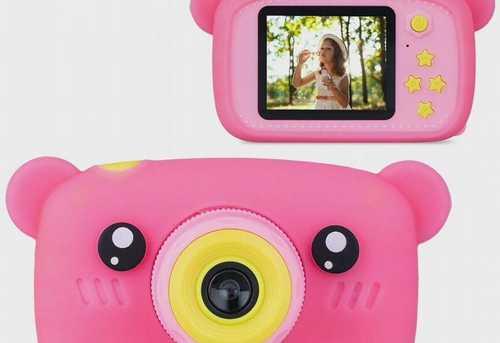 Детский цифровой фотоаппарат Мишка,розовый