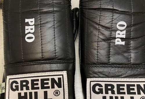 Боксерские перчатки green hill pro кожа