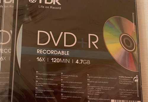 TDK диски DVD+R 4.7GB новые(4шт)