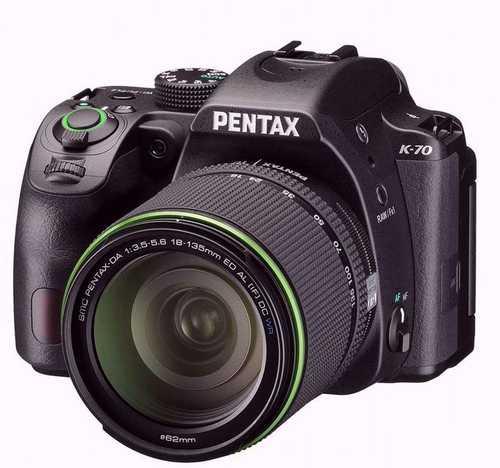 Фотокамера Pentax K-70   объектив DA 18-135WR черный