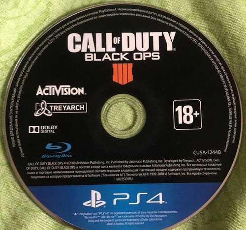 Диск на ps4 Call of duty:Black ops