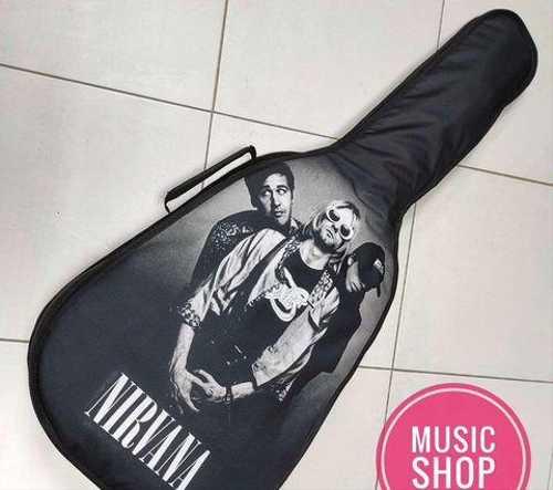 Чехол на гитару новый утепленный с принтом Nirvana